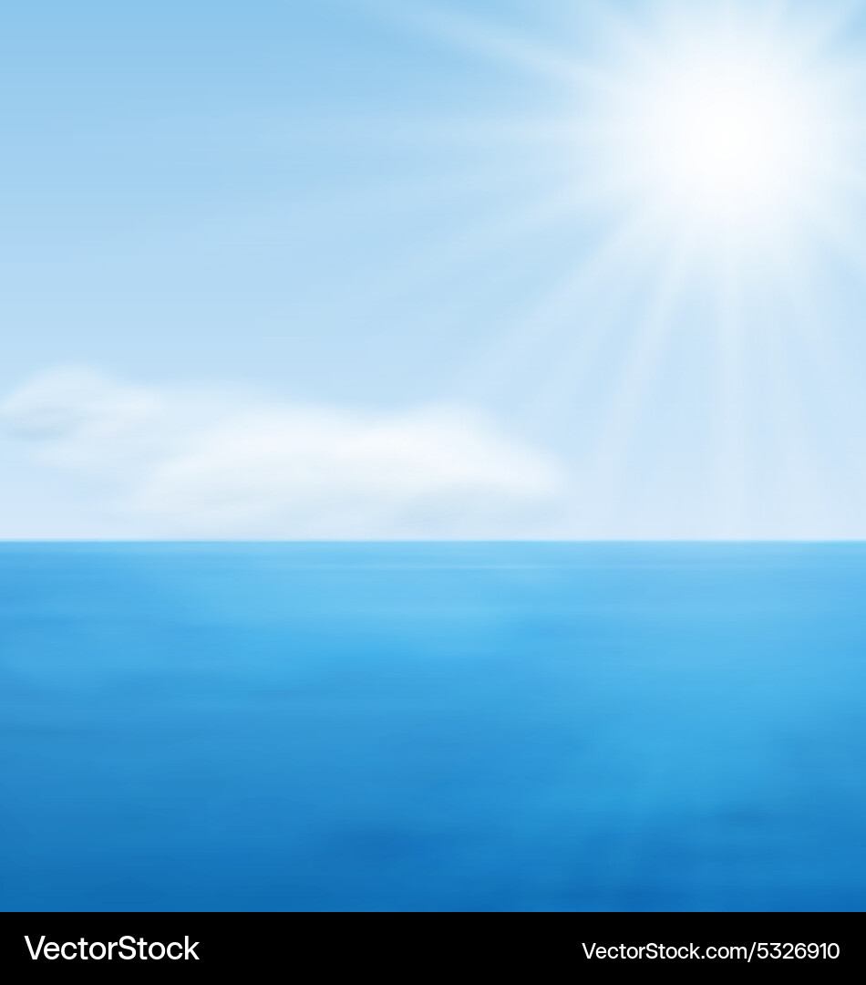Sea landscape calm blue ocean Royalty Free Vector Image