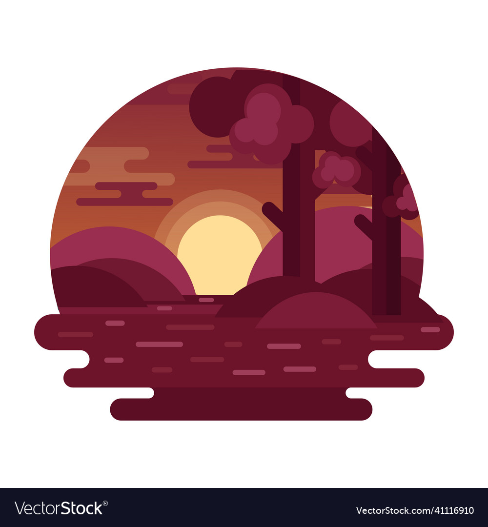 Sunset view Royalty Free Vector Image - VectorStock