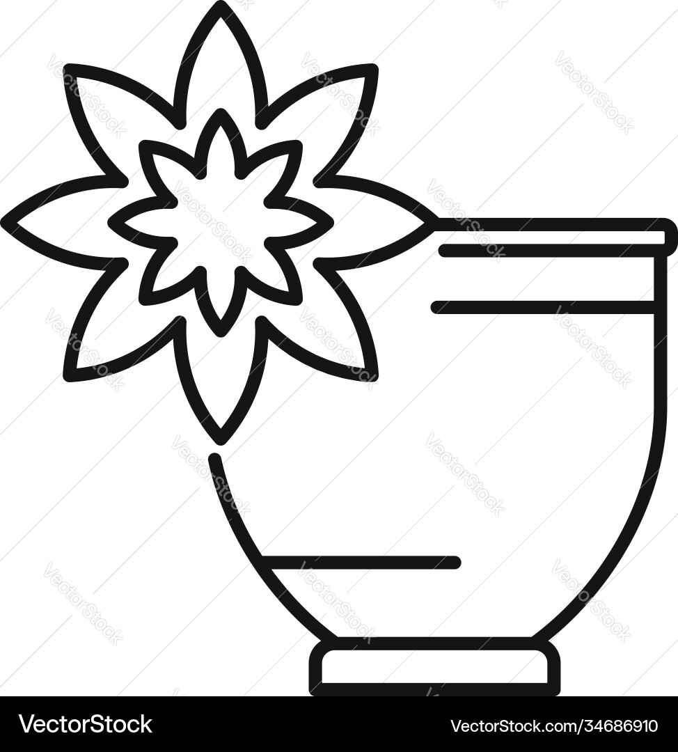 Tea ceremony flower cup icon outline style Vector Image