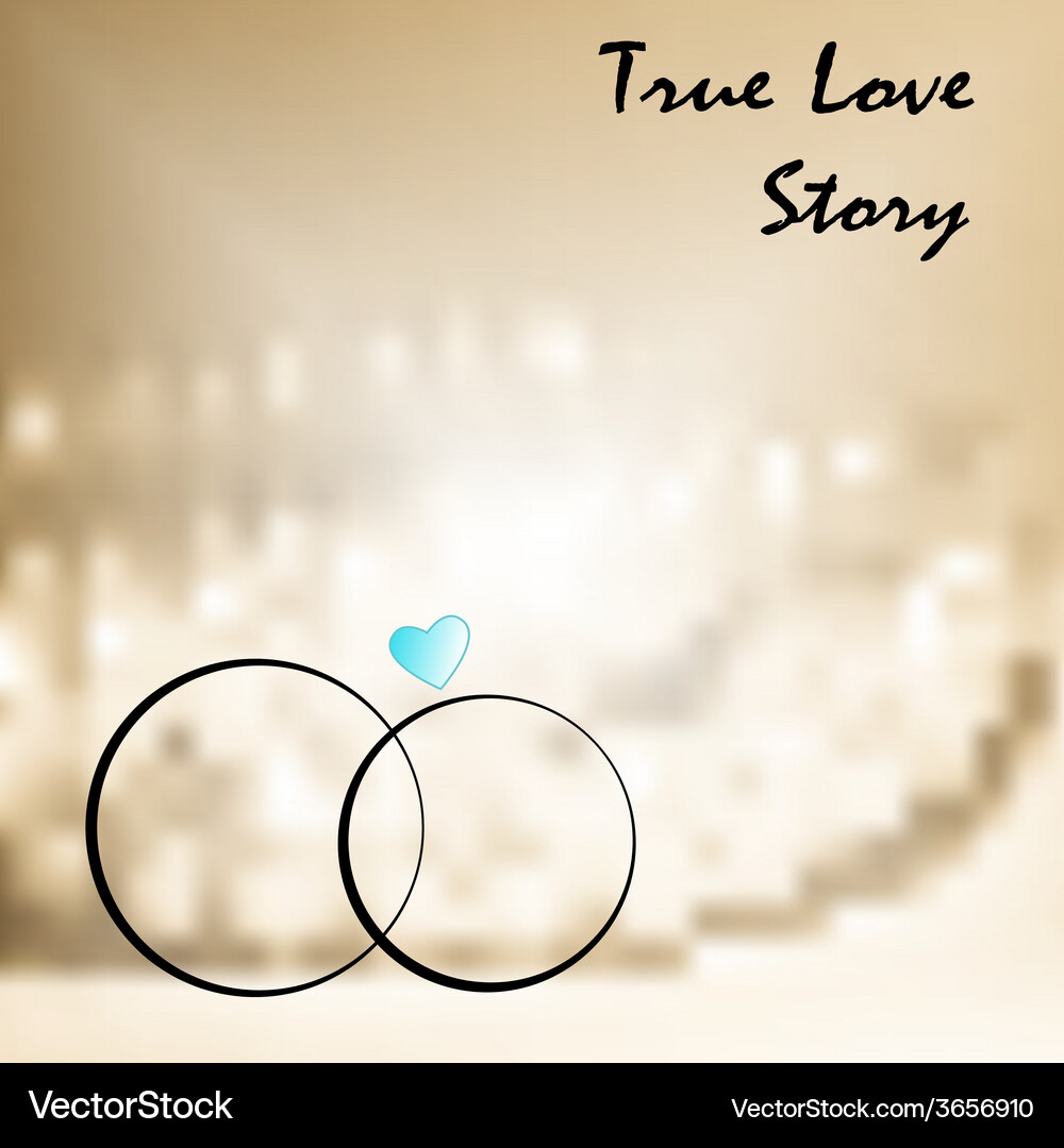 True love with two weddings rings Royalty Free Vector Image