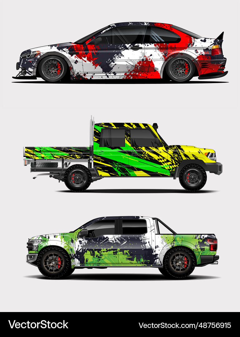 Car wrap design truck cargo van decal Royalty Free Vector