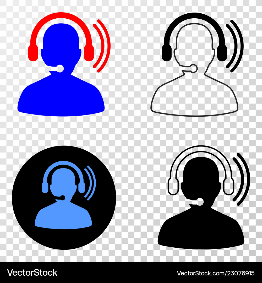 Collage of gradiented dotted radio operator Vector Image