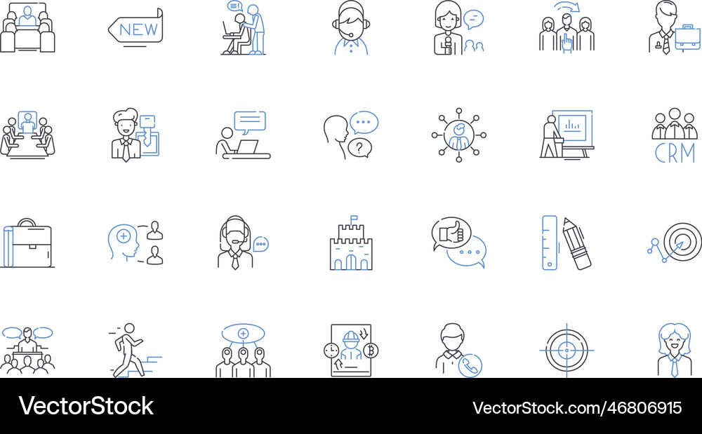 Development sector line icons collection Vector Image