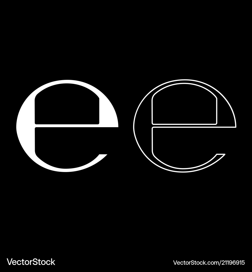 Estimated sign e mark symbol icon set white Vector Image