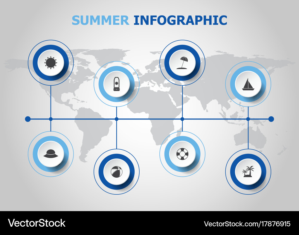 Infographic design with summer icons Royalty Free Vector