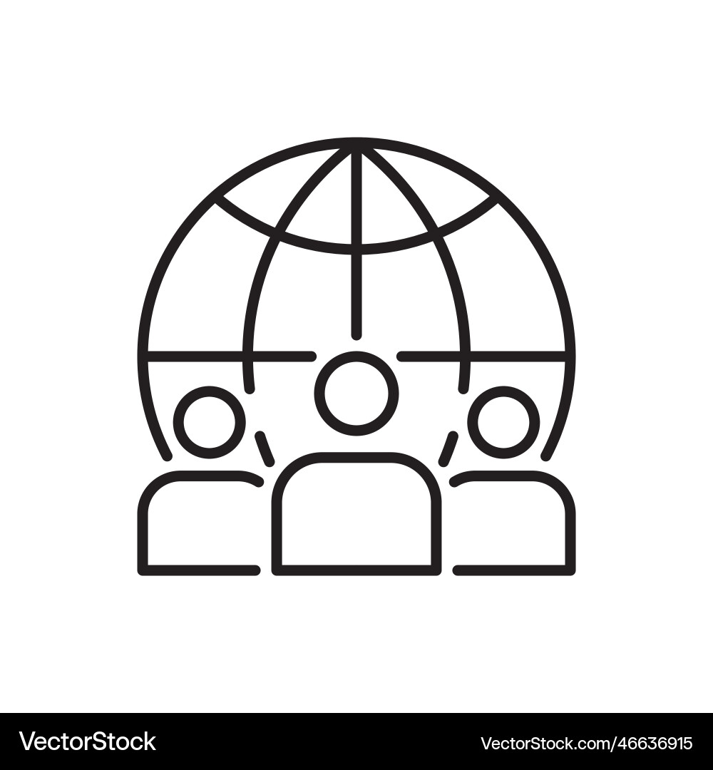 International group line icon on white Royalty Free Vector