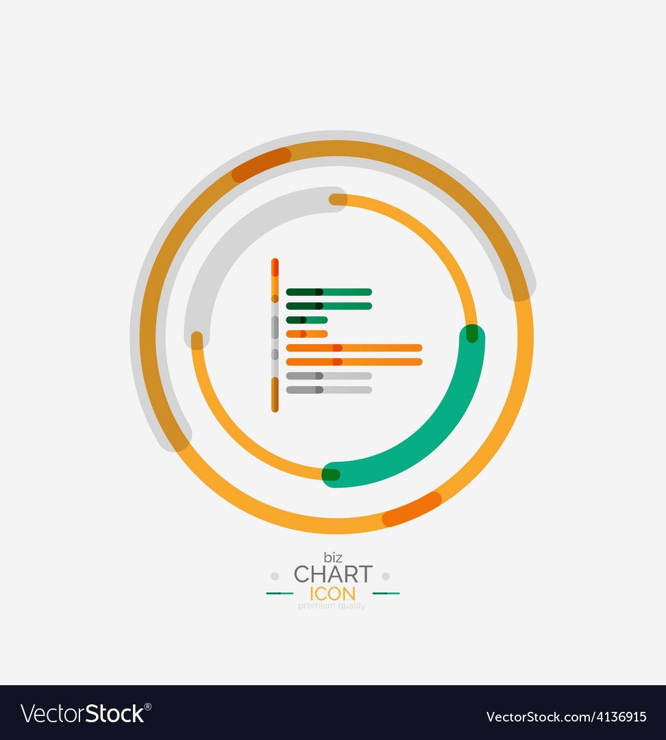 Line graph chart icon Royalty Free Vector Image