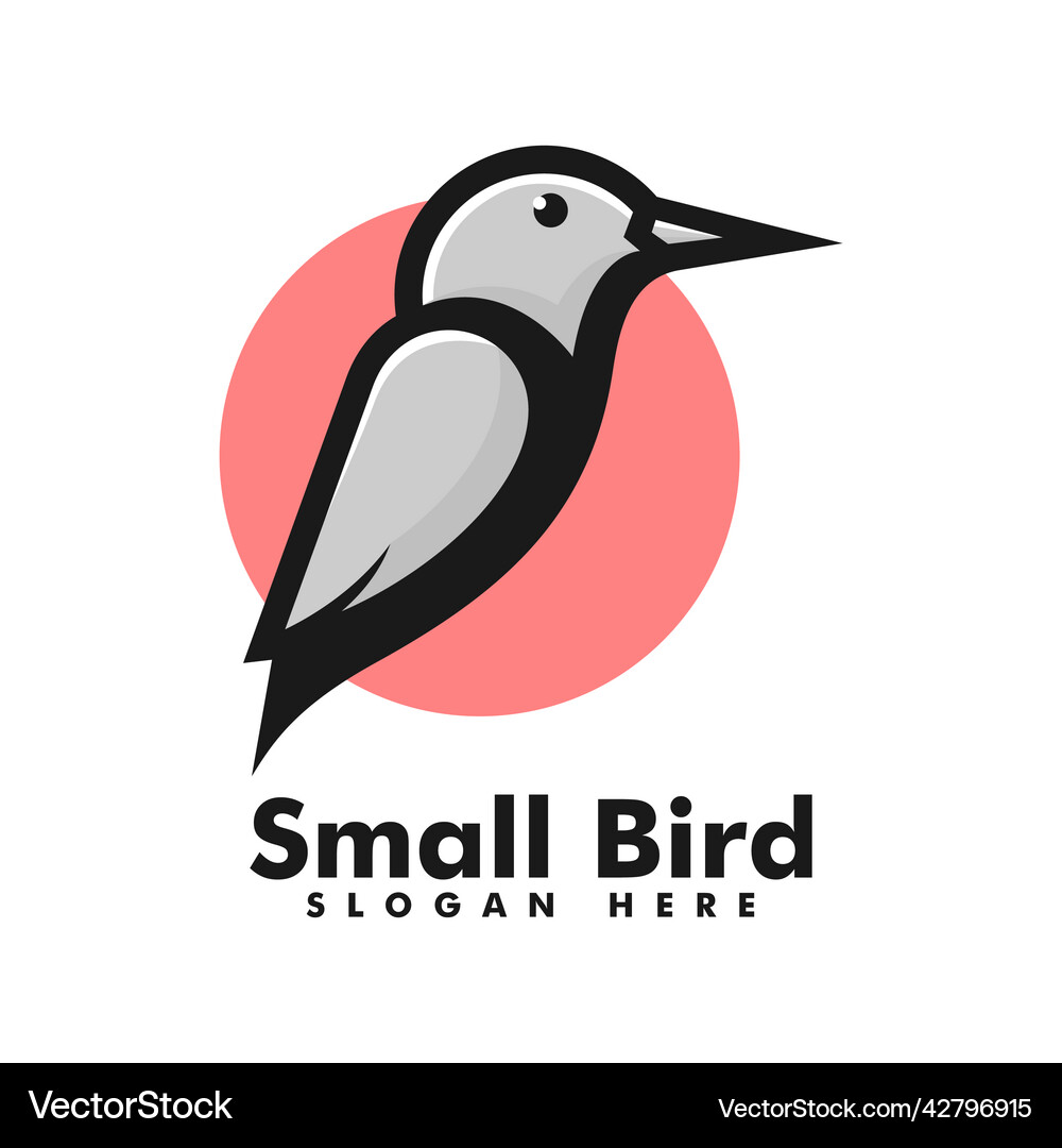 Logo bird simple mascot style Royalty Free Vector Image