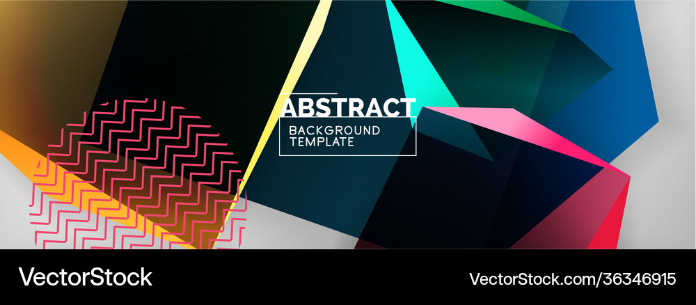 Low poly 3d geometric shapes minimal abstract Vector Image