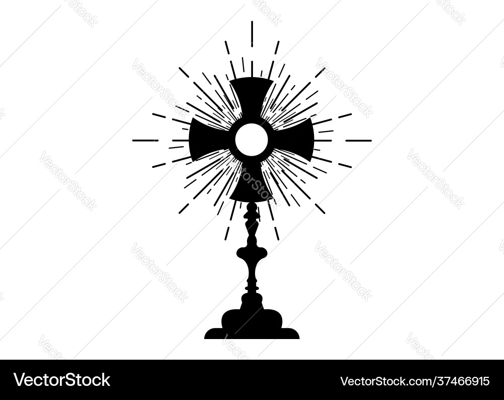 Monstrance ostensorium used in roman catholic Vector Image
