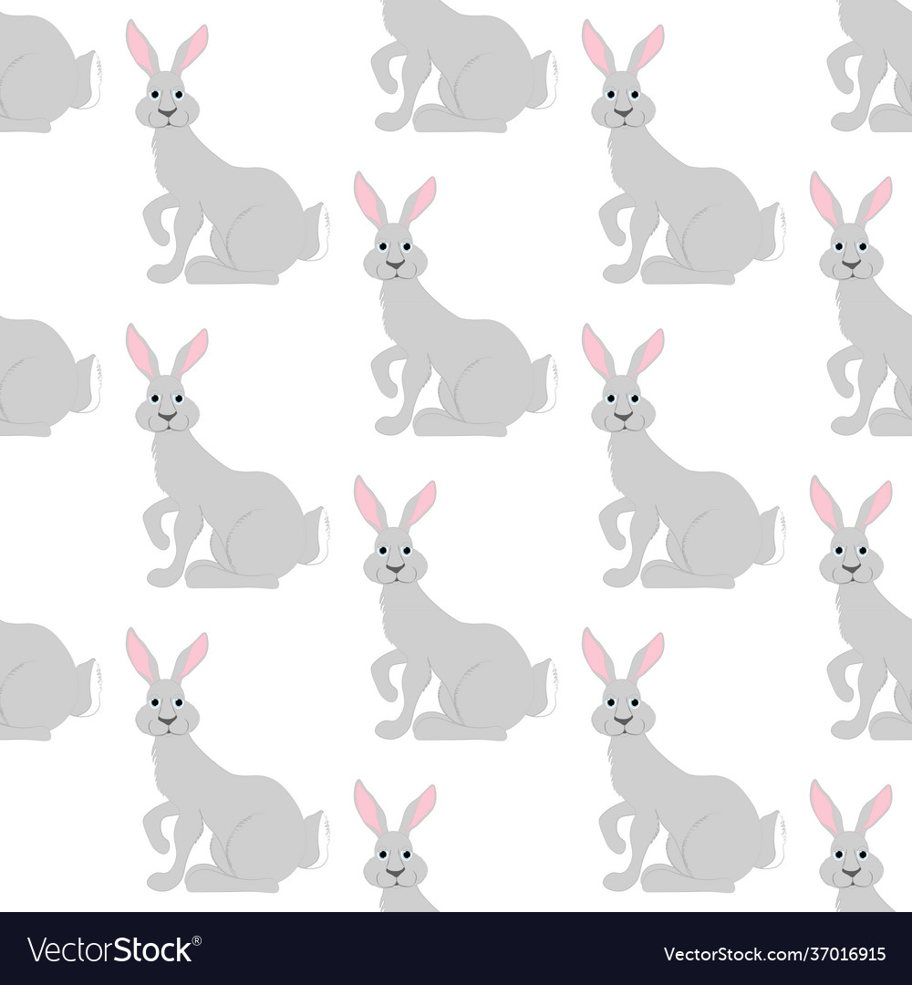 Rabbit cute animal seamless pattern Royalty Free Vector