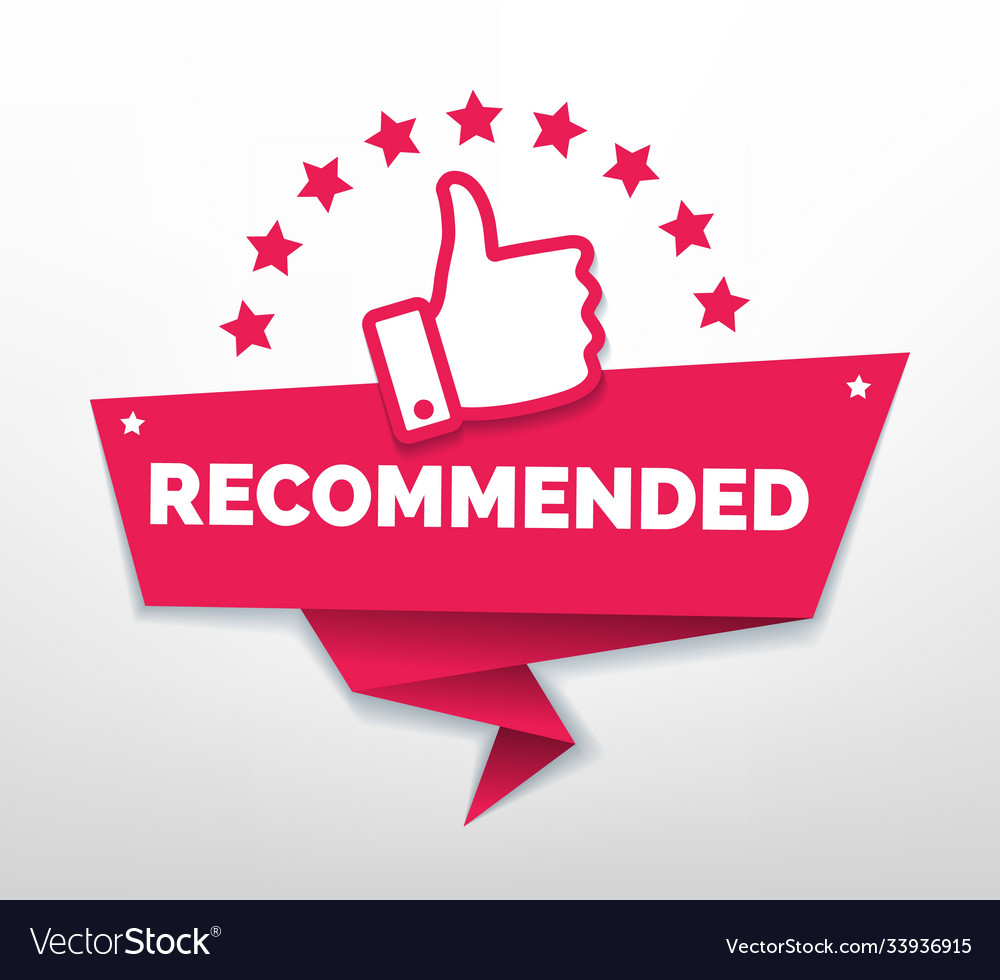 Recommended with thumb up Royalty Free Vector Image Recommended with thumb up Royalty Free Vector Image