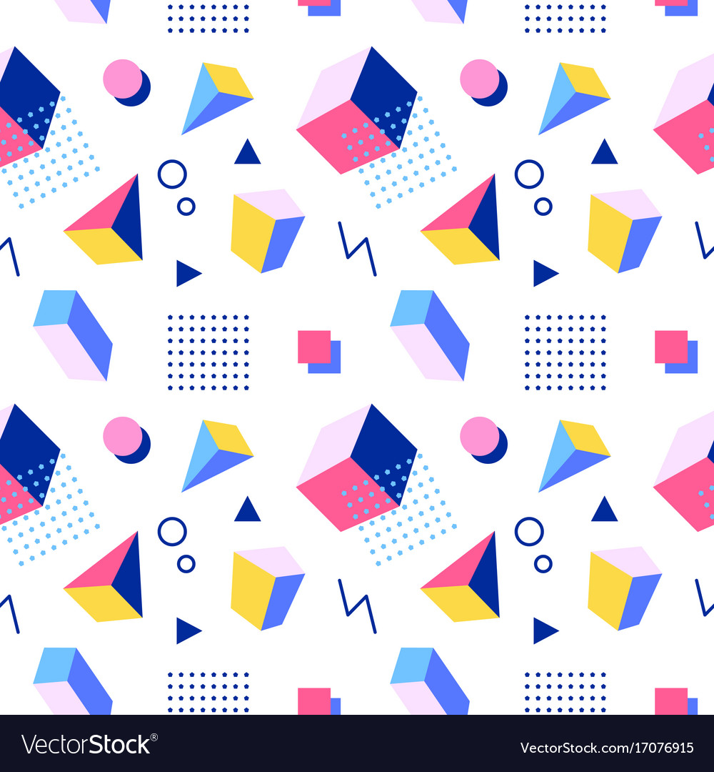 Retro memphis seamless pattern 80-90s style Vector Image