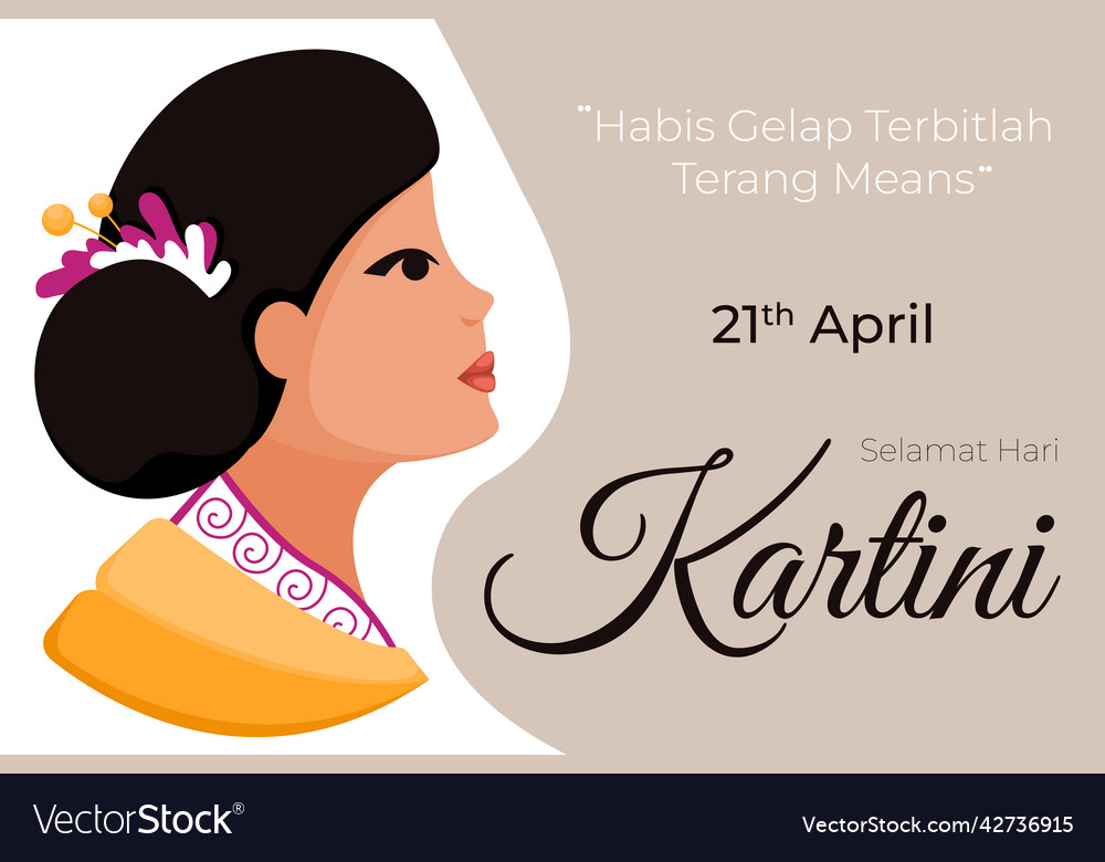 Selamat hari kartini happy day Royalty Free Vector Image