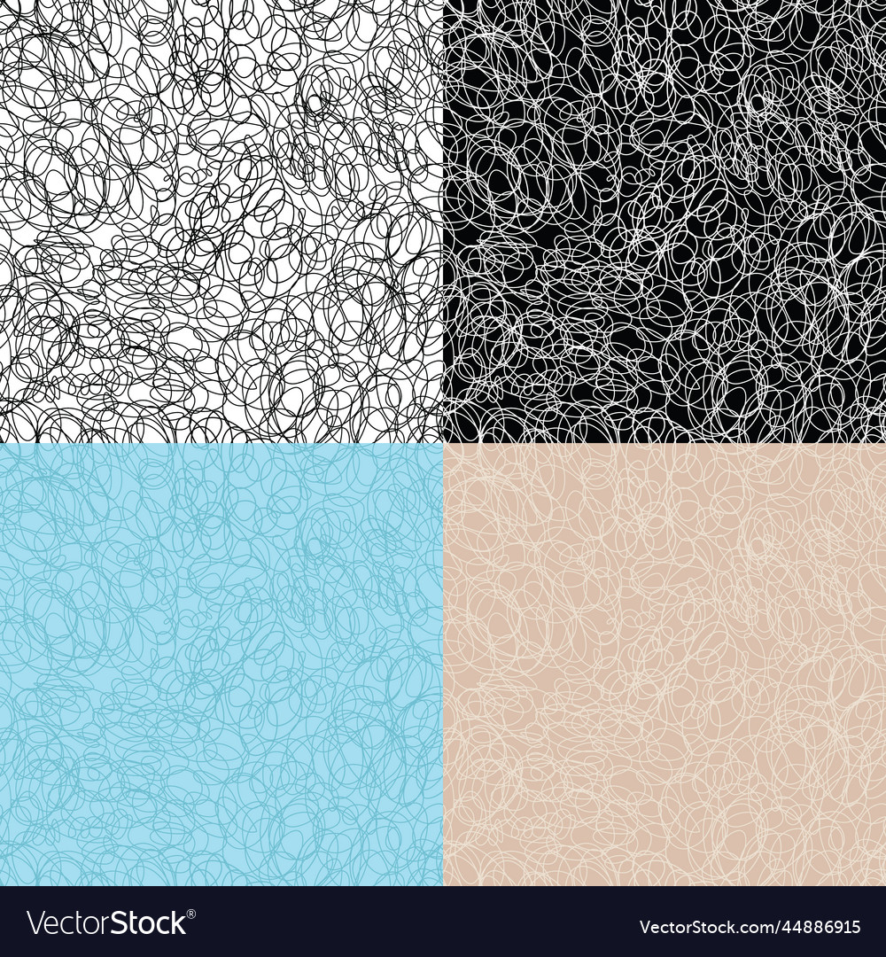 Set of seamless repeat patterns monochrome Vector Image