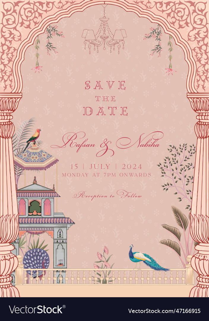 Traditional indian style mughal wedding invitation Traditional indian style mughal wedding invitation