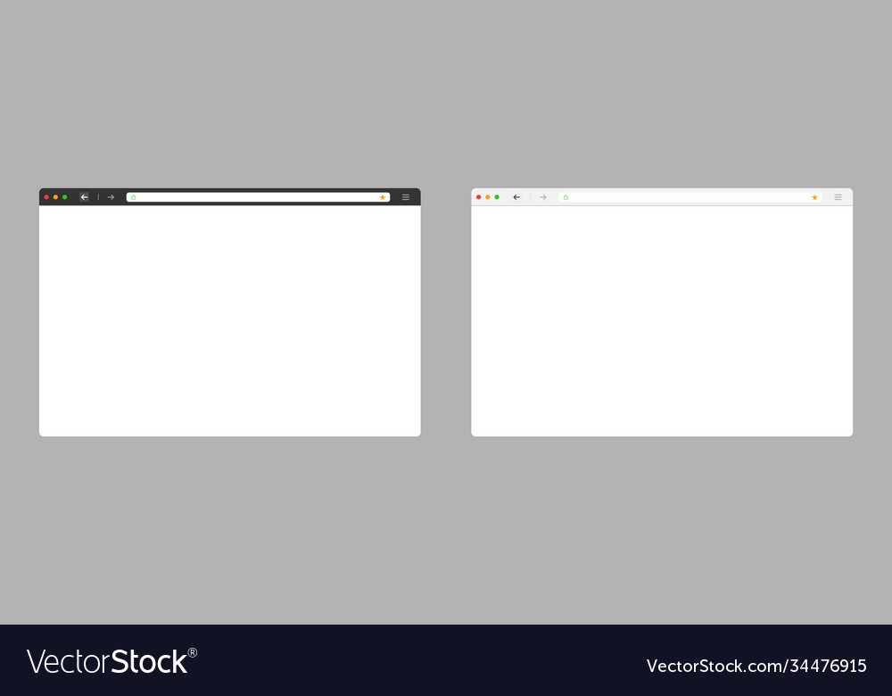 Web browser black and white template Royalty Free Vector