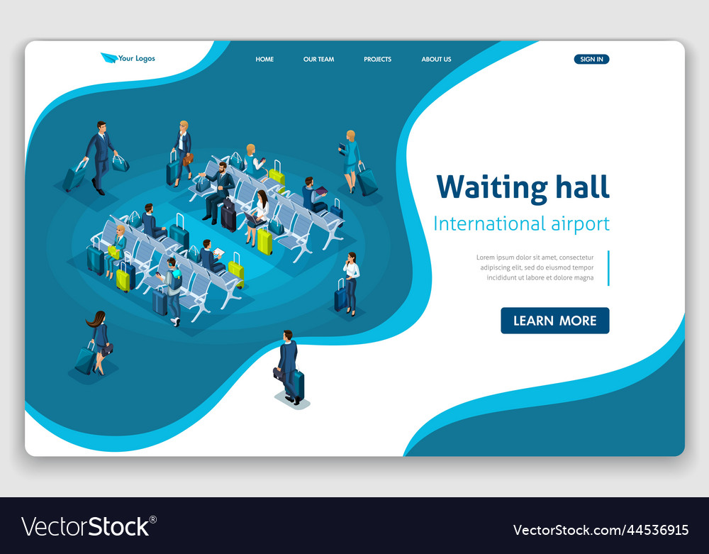 Website template landing page isometric concept Vector Image