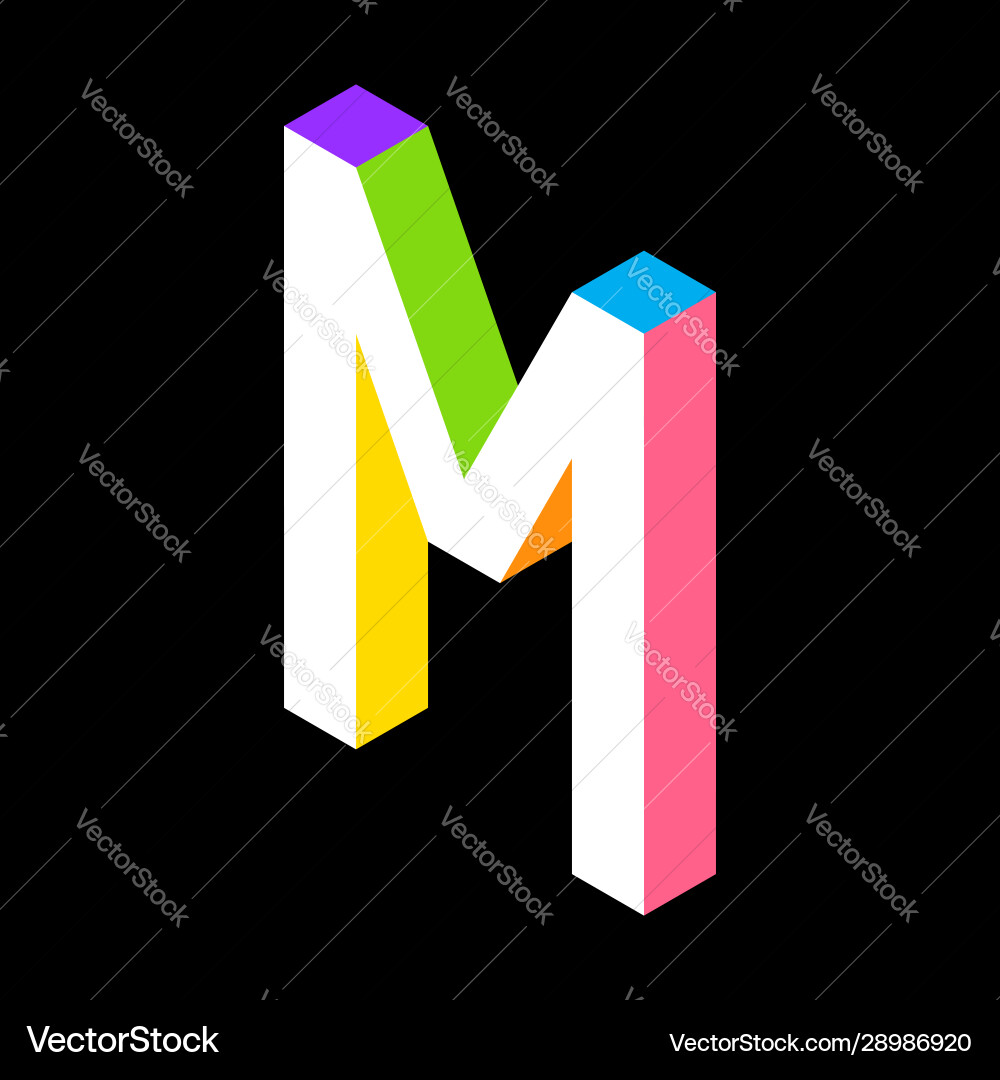 3d colorful letter m logo icon design template Vector Image