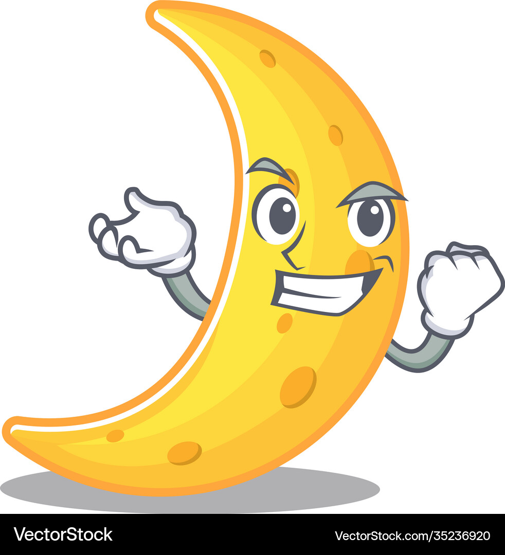 A dazzling crescent moon mascot design concept Vector Image
