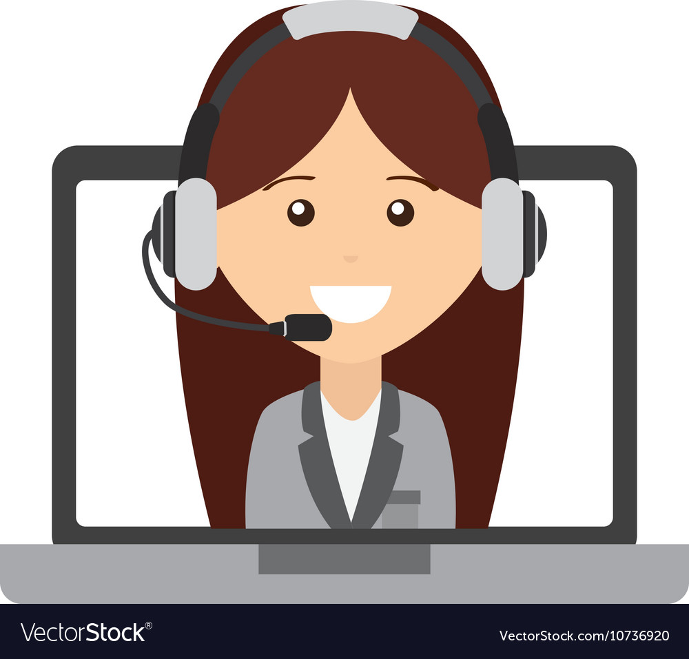 Call center operator avatar Royalty Free Vector Image