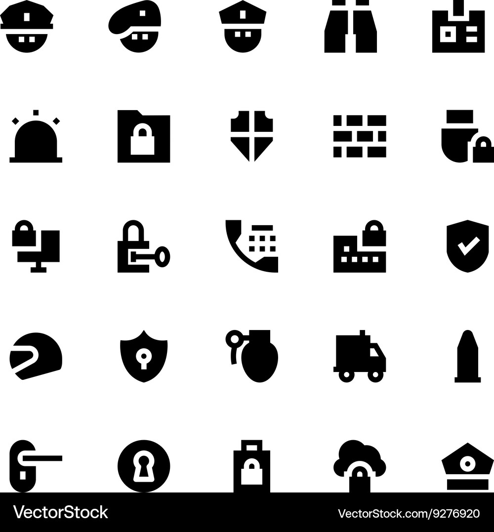 Crime Security and Defense Icons 1 Royalty Free Vector Image