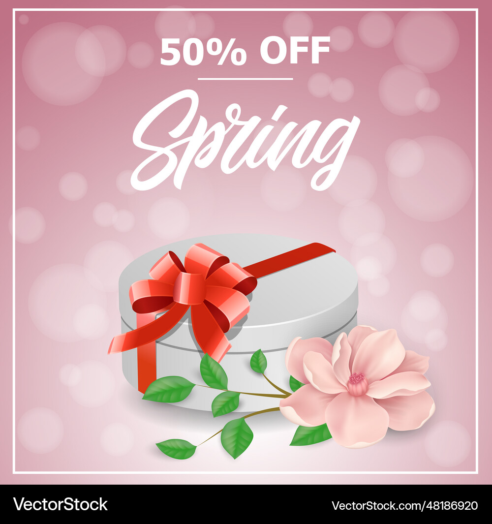Fifty percent off spring inscription Royalty Free Vector