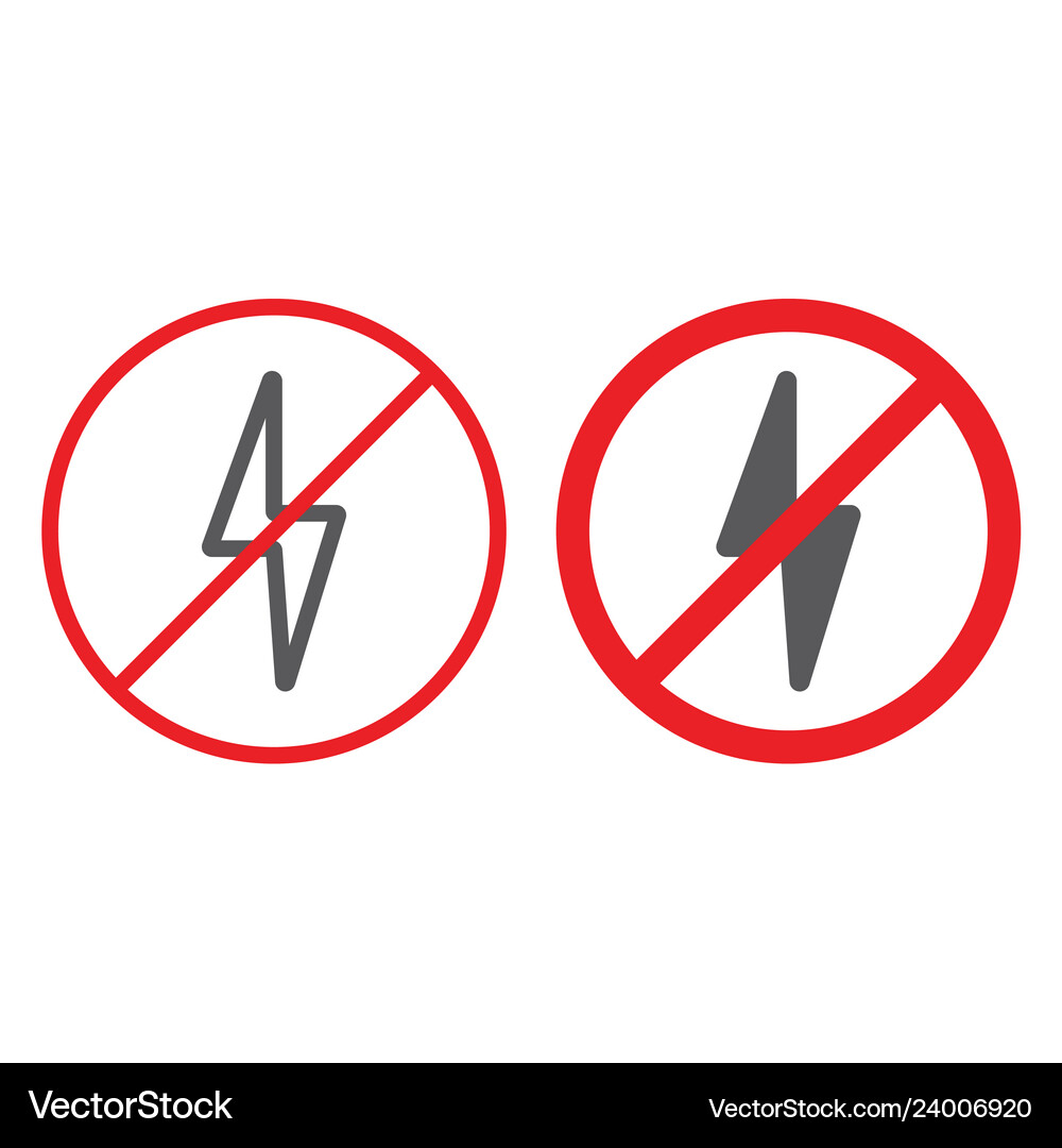 No electricity line and glyph icon prohibited Vector Image