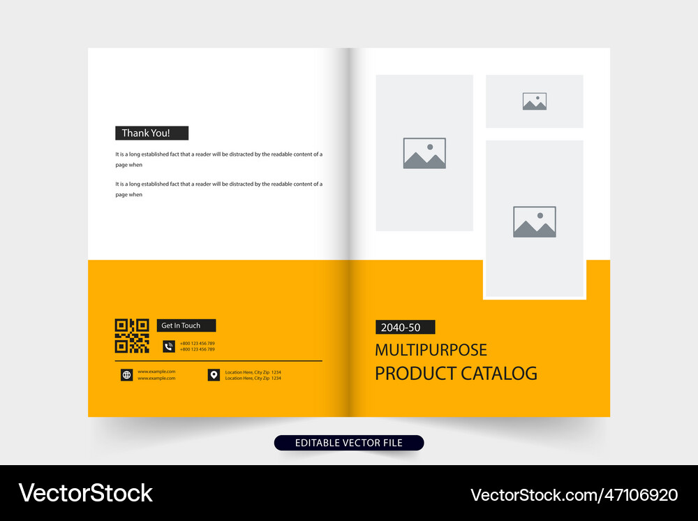 Product catalog booklet cover with yellow Vector Image