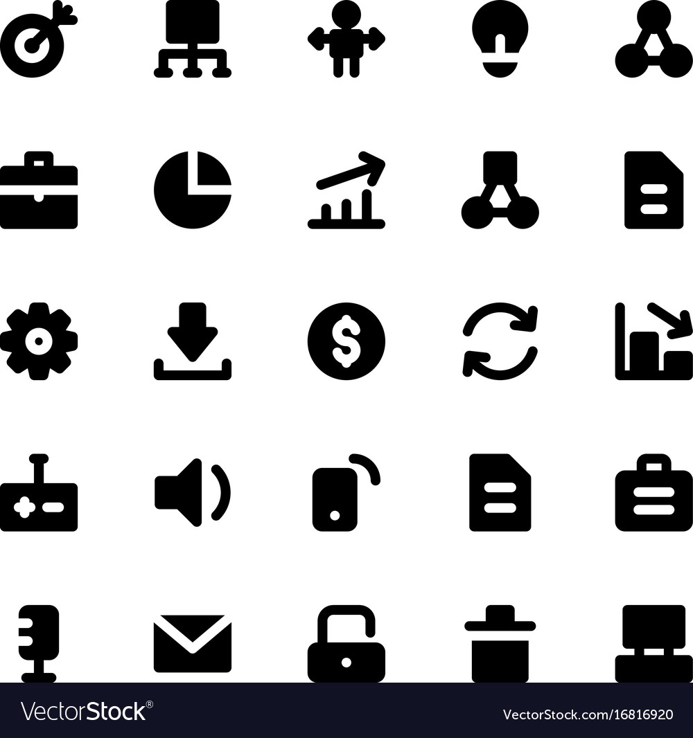 Project management solid icons Royalty Free Vector Image