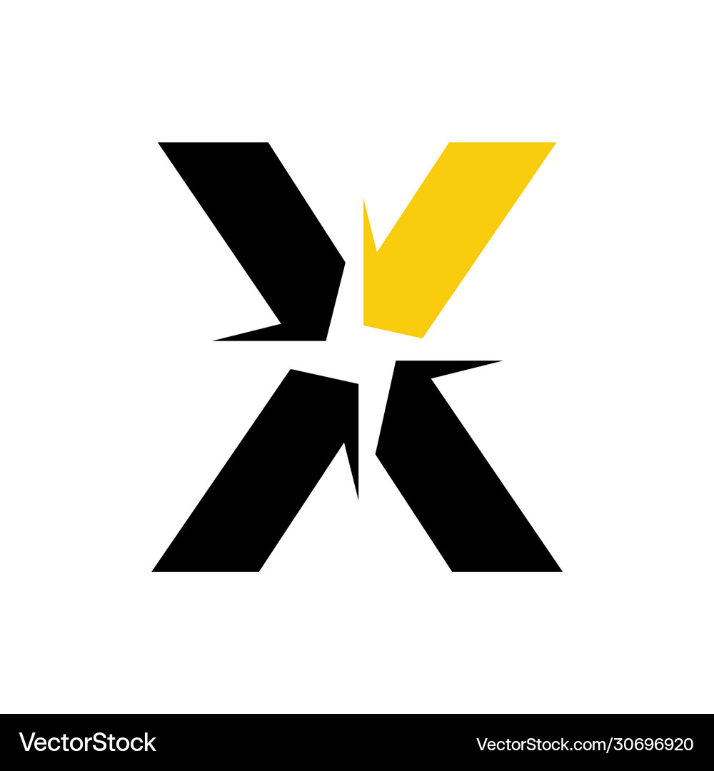 Sporty initial x letter logo design concept Vector Image