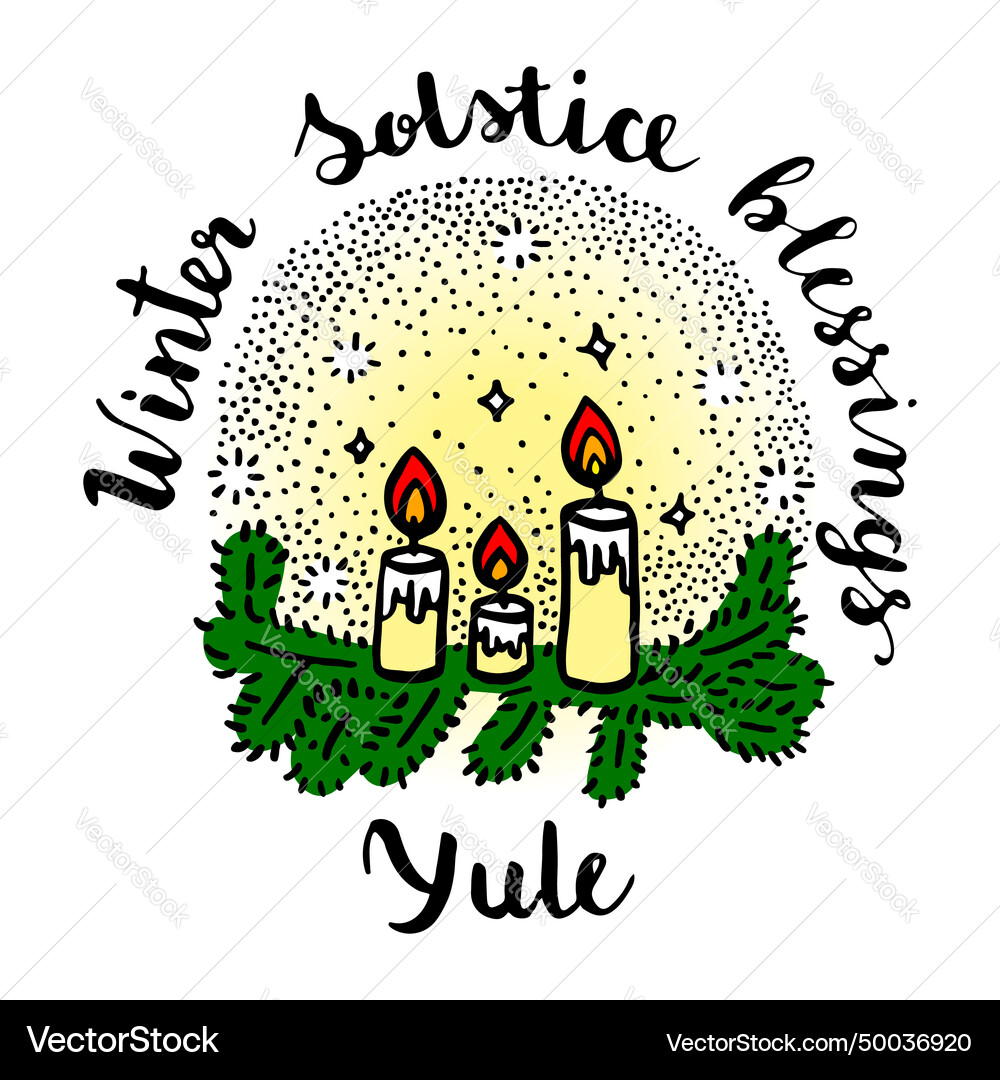 Yule winter solstice day greeting card Royalty Free Vector