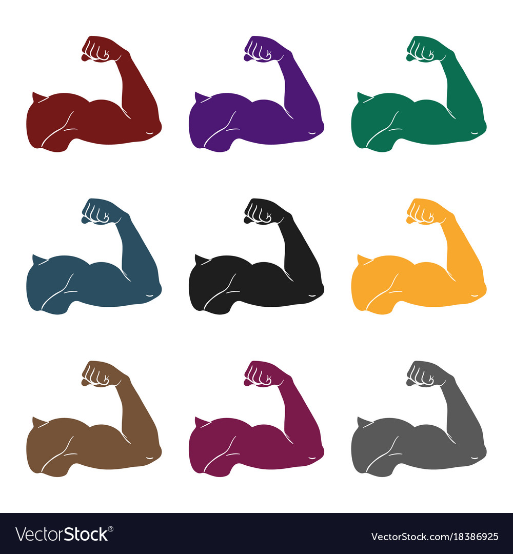 Biceps icon in black style isolated on white Vector Image