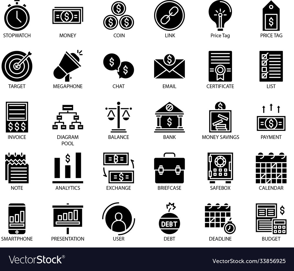 Business glyph Royalty Free Vector Image - VectorStock