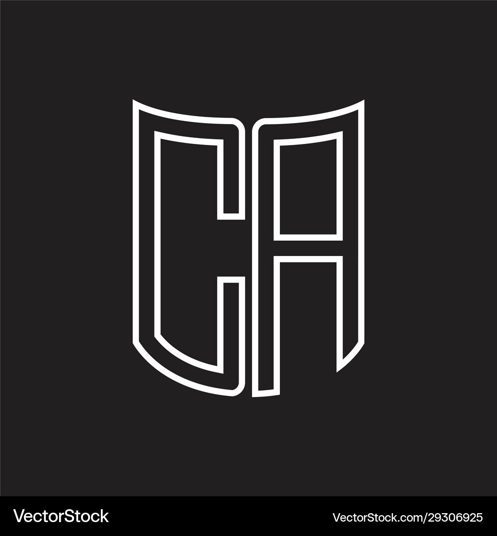 Ca logo monogram with ribbon style outline design Vector Image