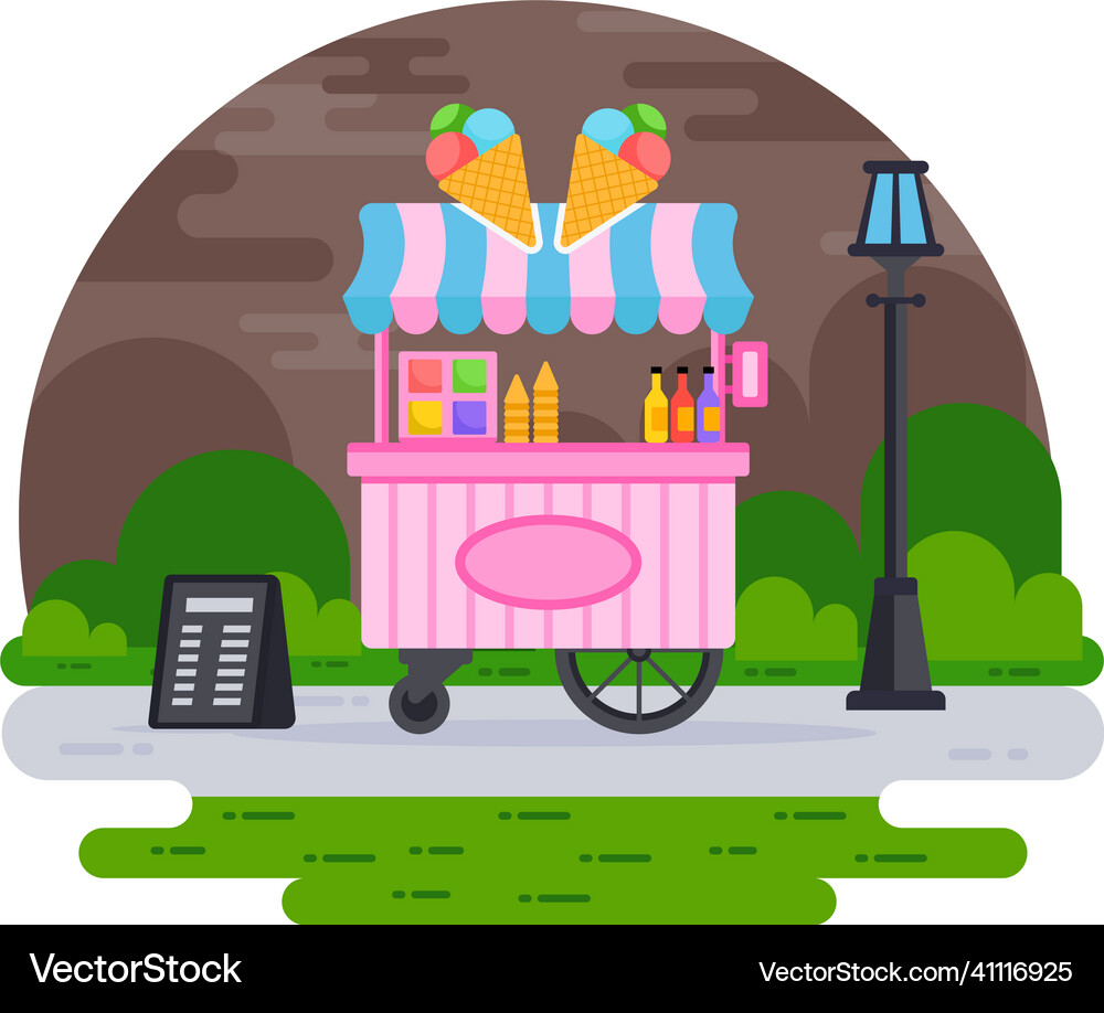 Dessert cart Royalty Free Vector Image - VectorStock