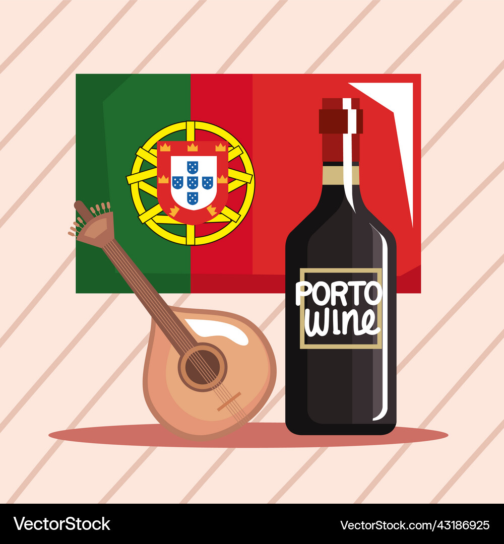 Fado with flag portugal Royalty Free Vector Image