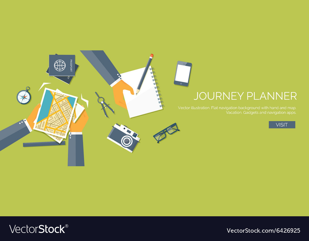 Flat header navigation Royalty Free Vector Image