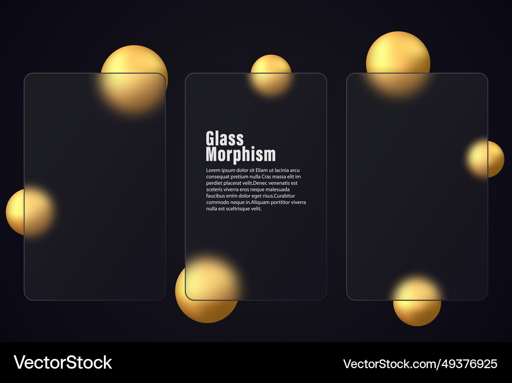 Glass morphism effect set of vertical Royalty Free Vector