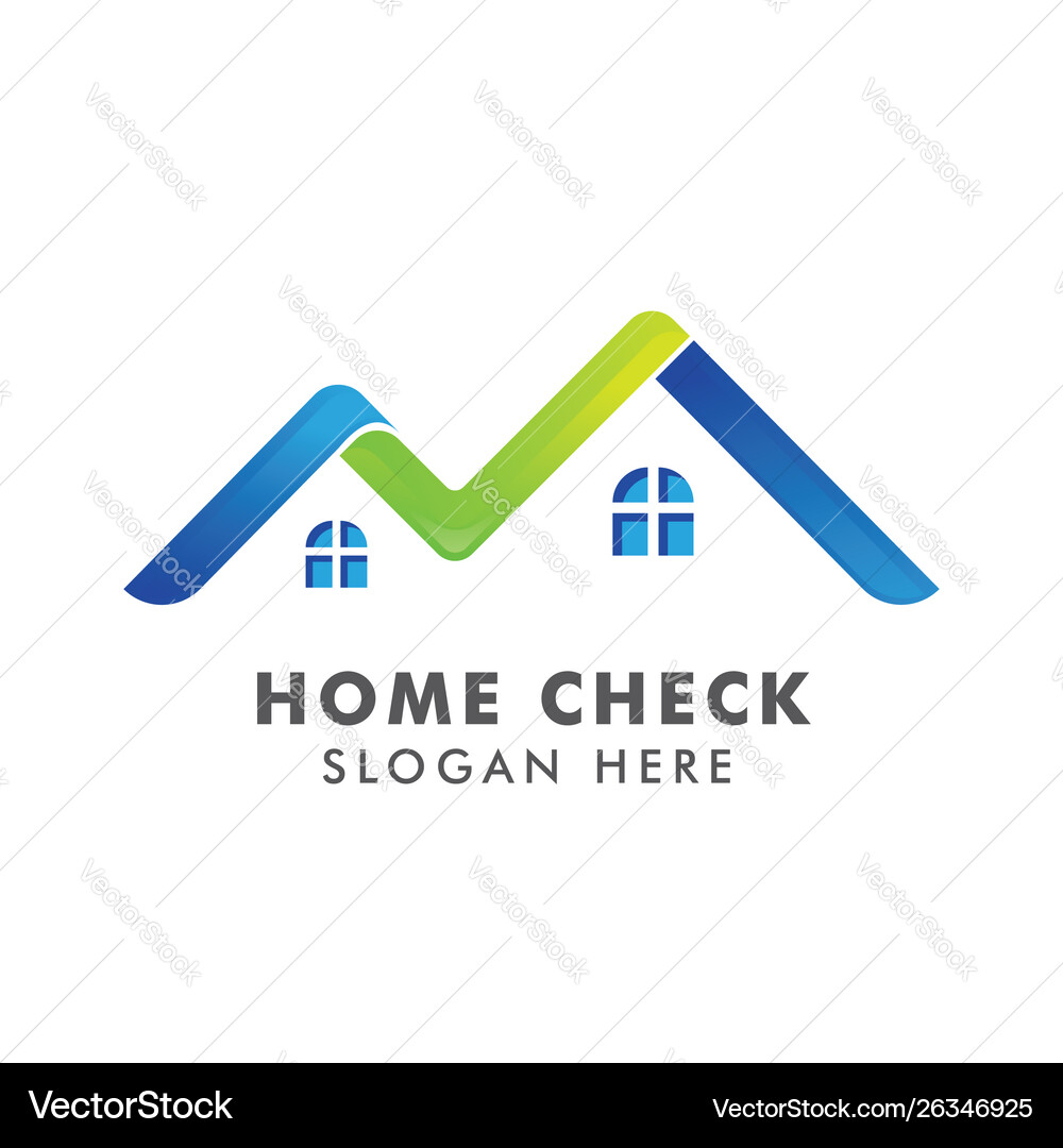 Home logo template with check mark logo for real Vector Image