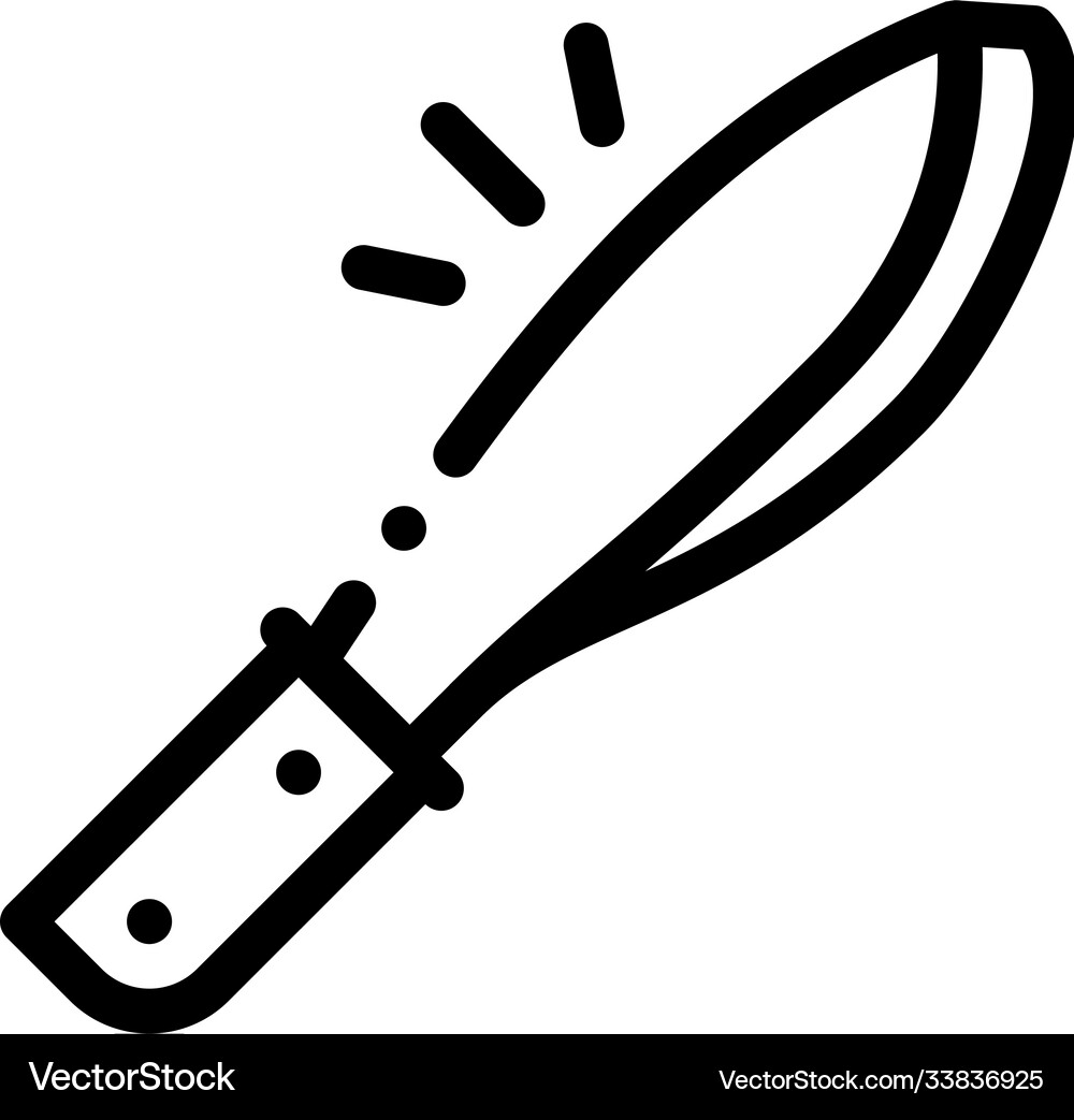 Knife tool icon outline symbol Royalty Free Vector Image