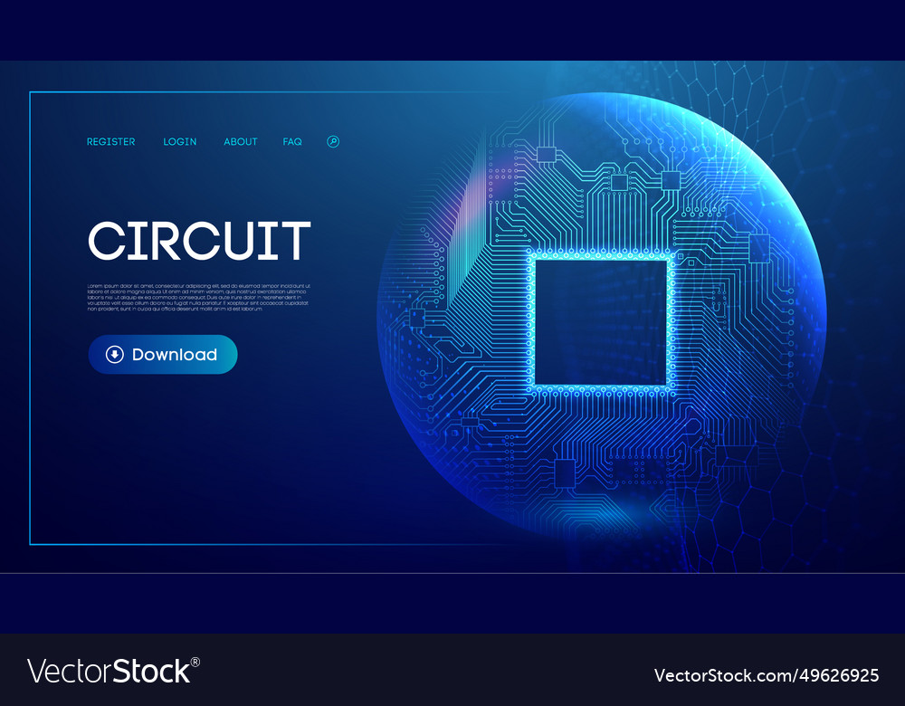 Microchip artificial intelligence big data Vector Image