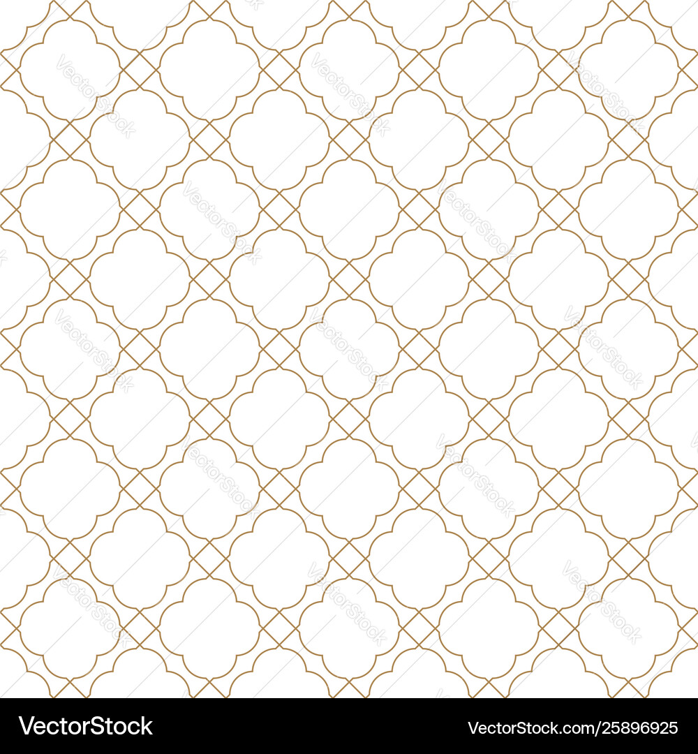 Seamless geometric pattern in golden and white Vector Image