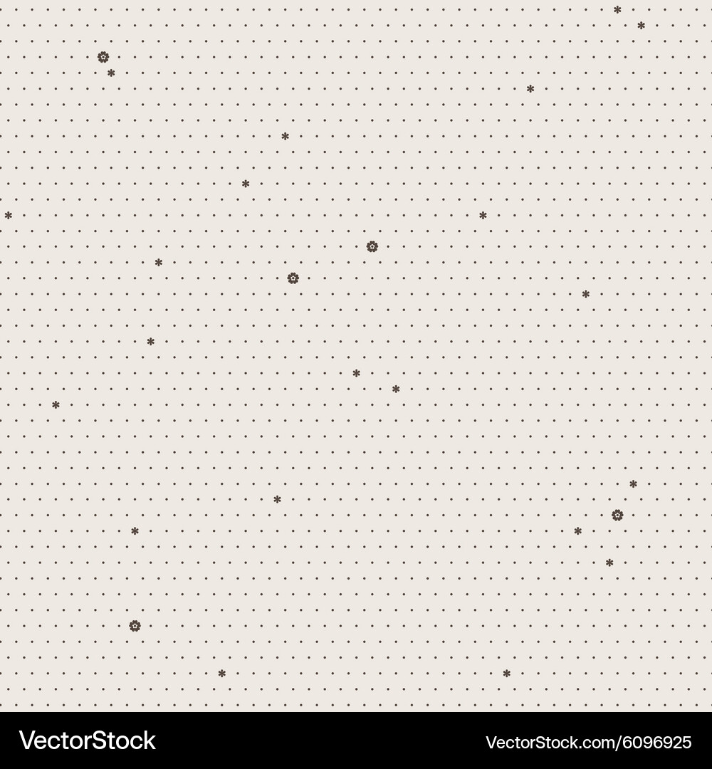 Seamless pattern of dots and flowers Royalty Free Vector