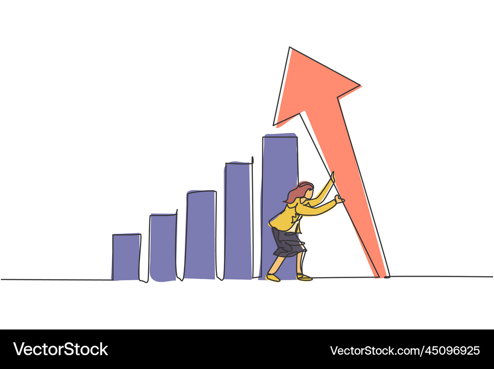 Single one line drawing of young smart Royalty Free Vector