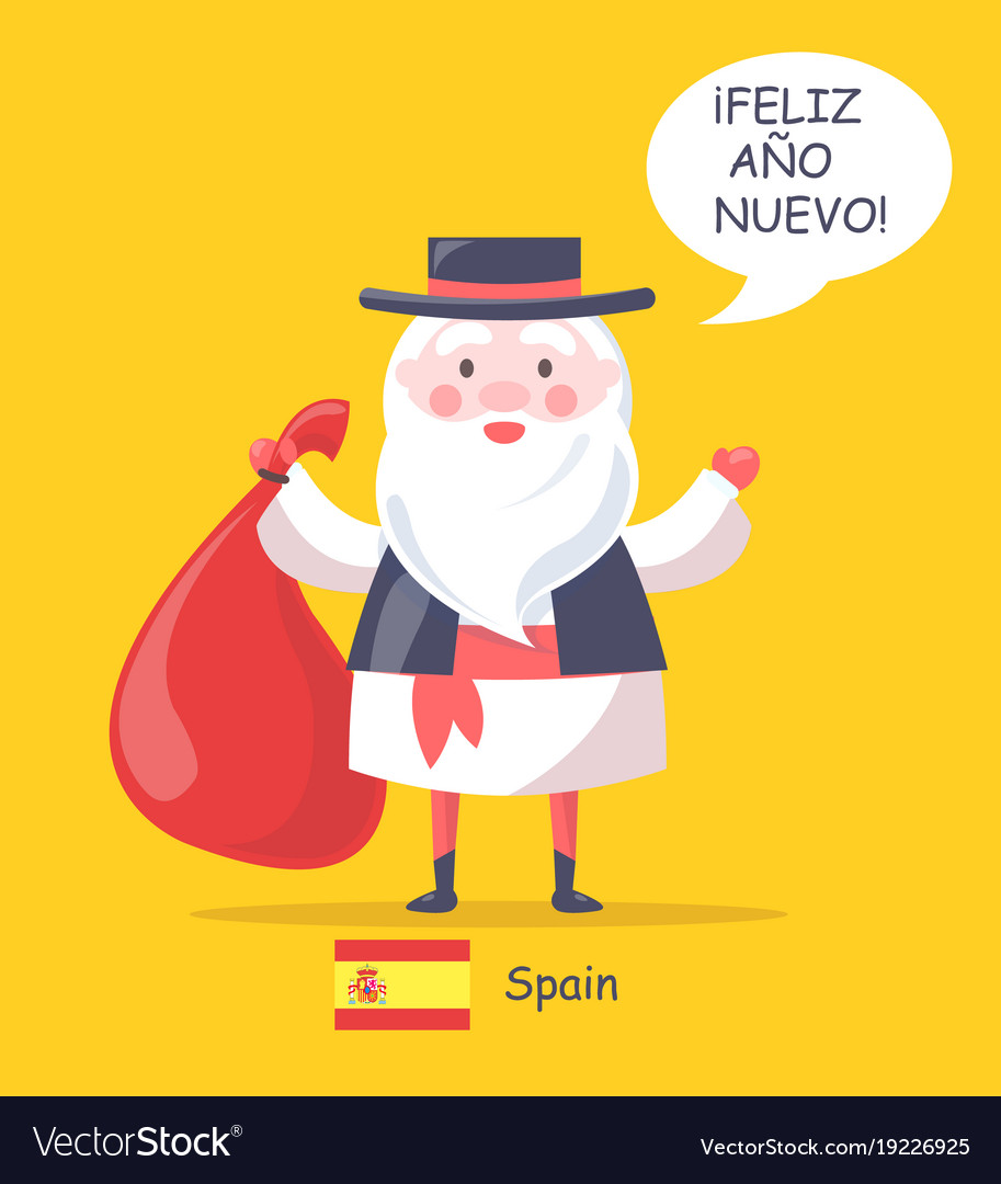 Spain and santa claus poster Royalty Free Vector Image