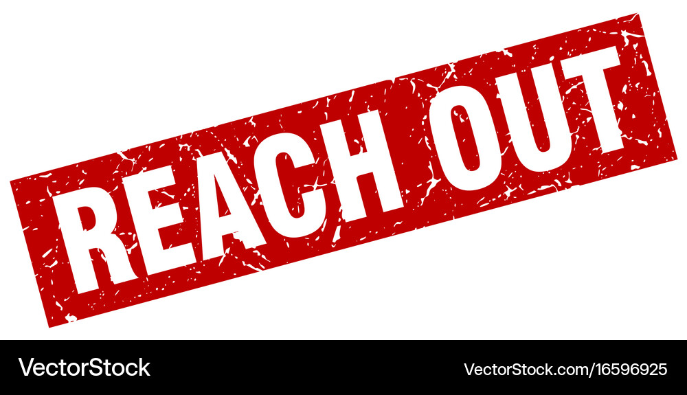 Square grunge red reach out stamp Royalty Free Vector Image