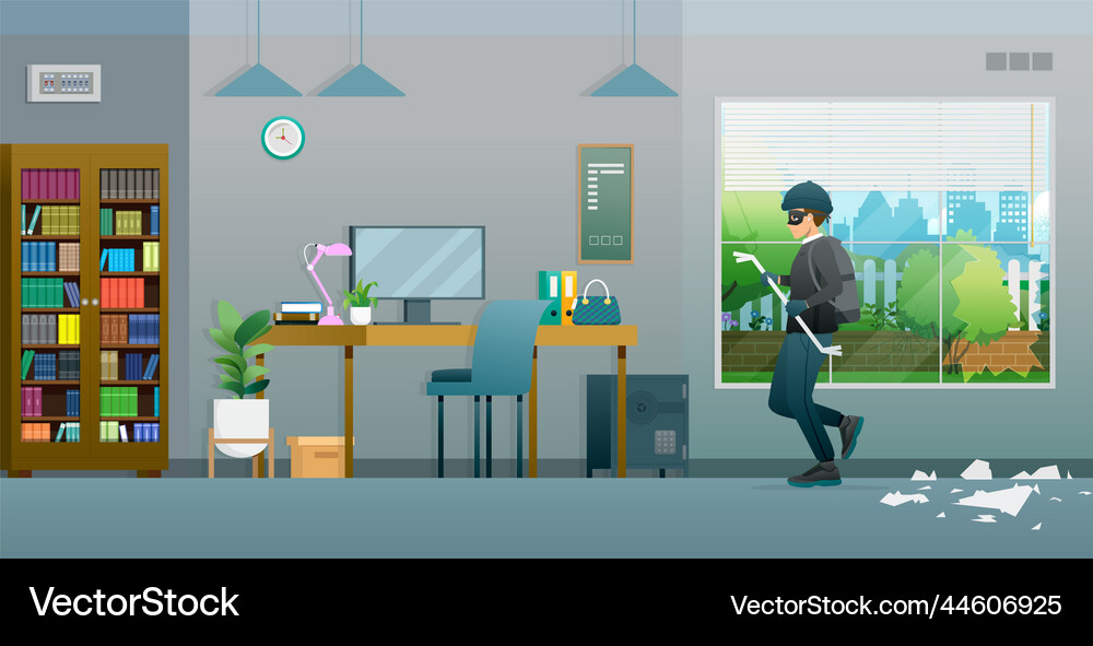 Steal into the house Royalty Free Vector Image