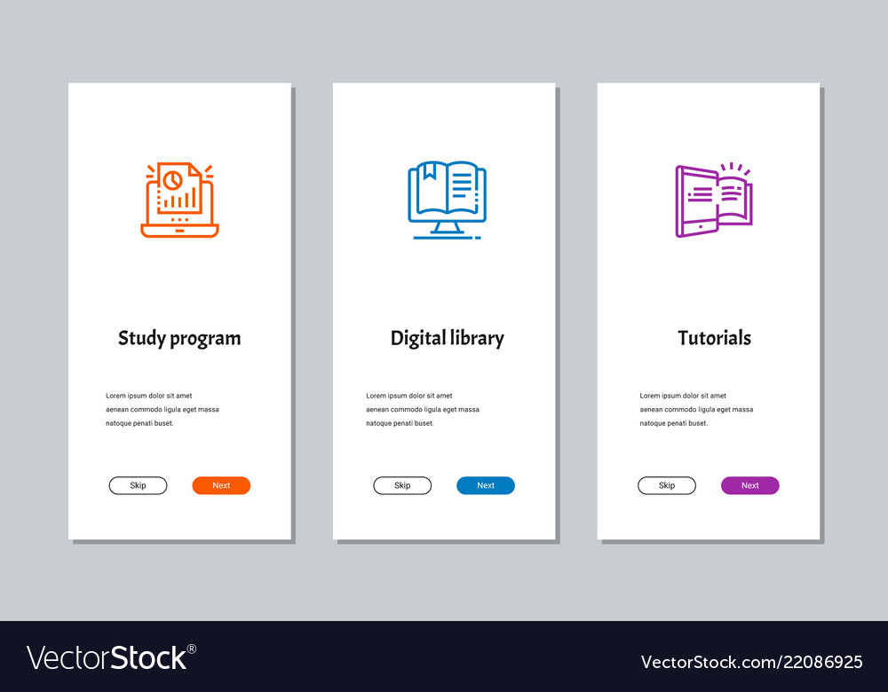 Study program digital library tutorials Royalty Free Vector