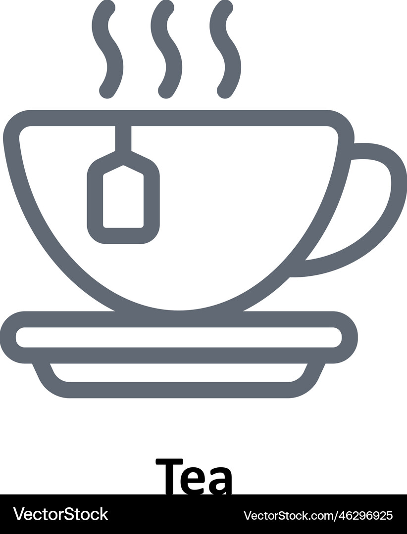 Tea outline icons simple stock Royalty Free Vector Image
